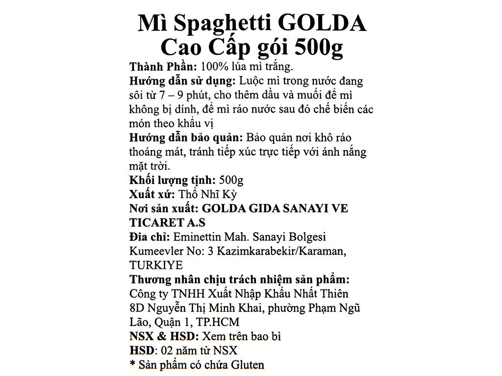 Mì Spaghetti cao cấp Golda 500g giá tốt tại Bách hoá XANH
