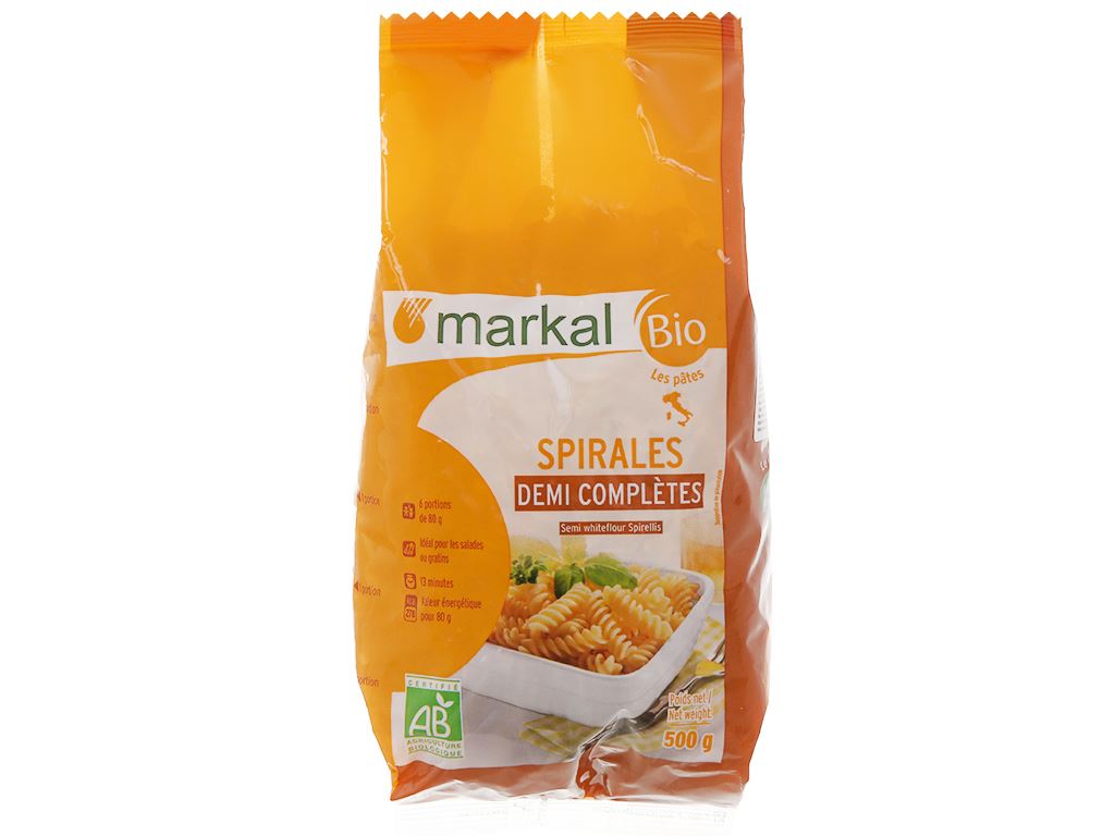 Mì xoắn bán lứt hữu cơ Markal gói 500g tại Bách hóa XANH