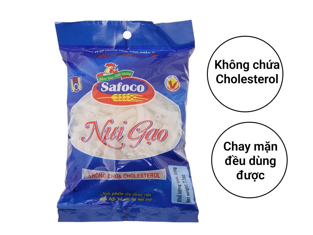 Nui gạo ống trắng Safoco gói 200g giá tốt tại Bách hoá XANH