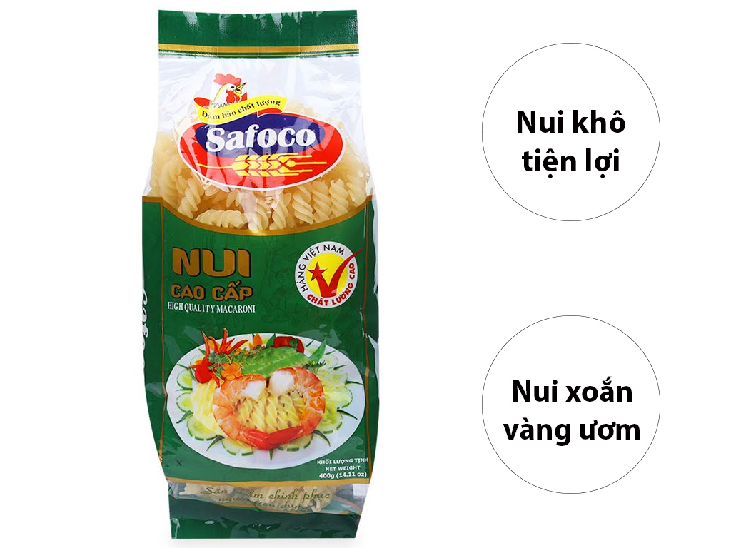 Nui cao cấp Safoco gói 400g giá tốt tại Bách hóa XANH