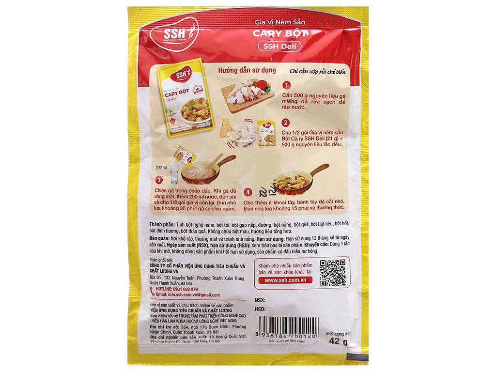 Gia vị nêm sẵn cary bột SSH Deli gói 42g Bách hóa XANH