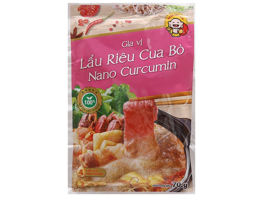 Gia vị lẩu riêu cua bò Nano Curcumin gói 70g Bách hóa XANH