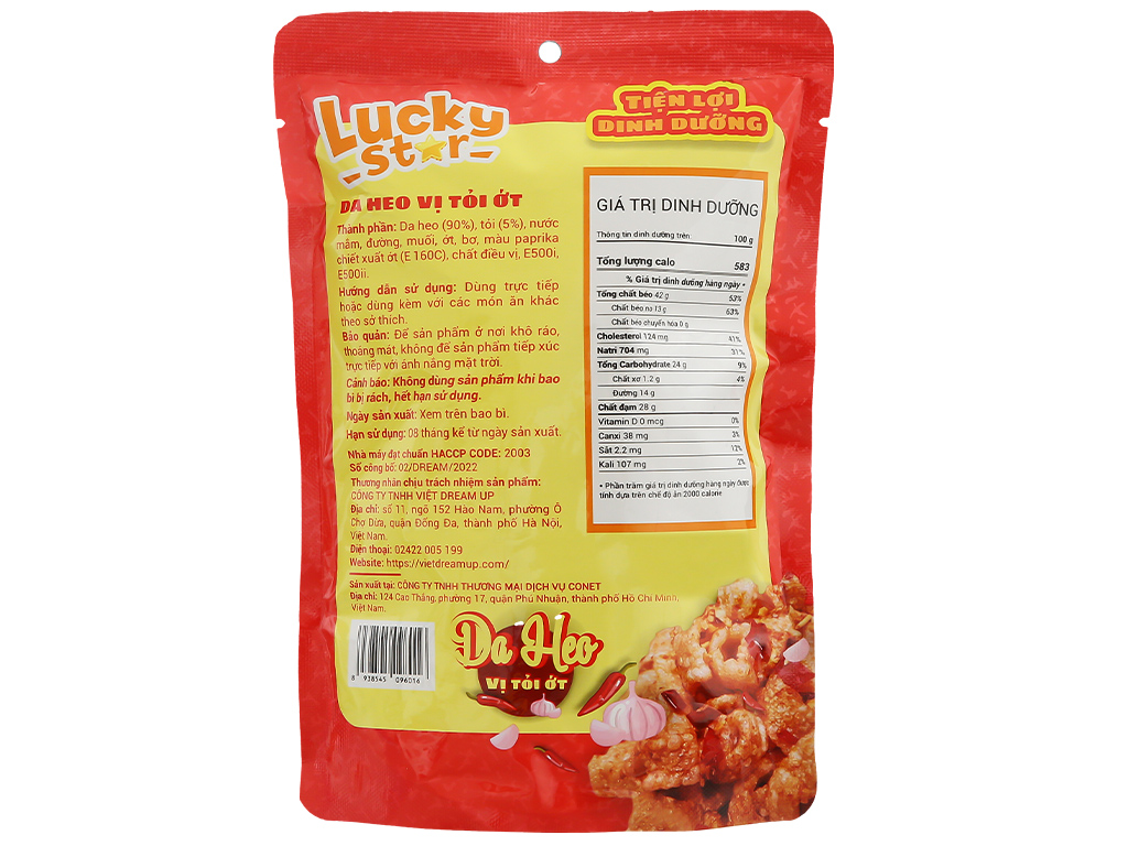 Da heo vị tỏi ớt Lucky Star gói 25g tại Bách hoá XANH