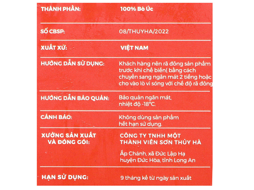 Gù bò Úc đông lạnh Mr.T khay 300g giá tốt tại Bách Hoá XANH