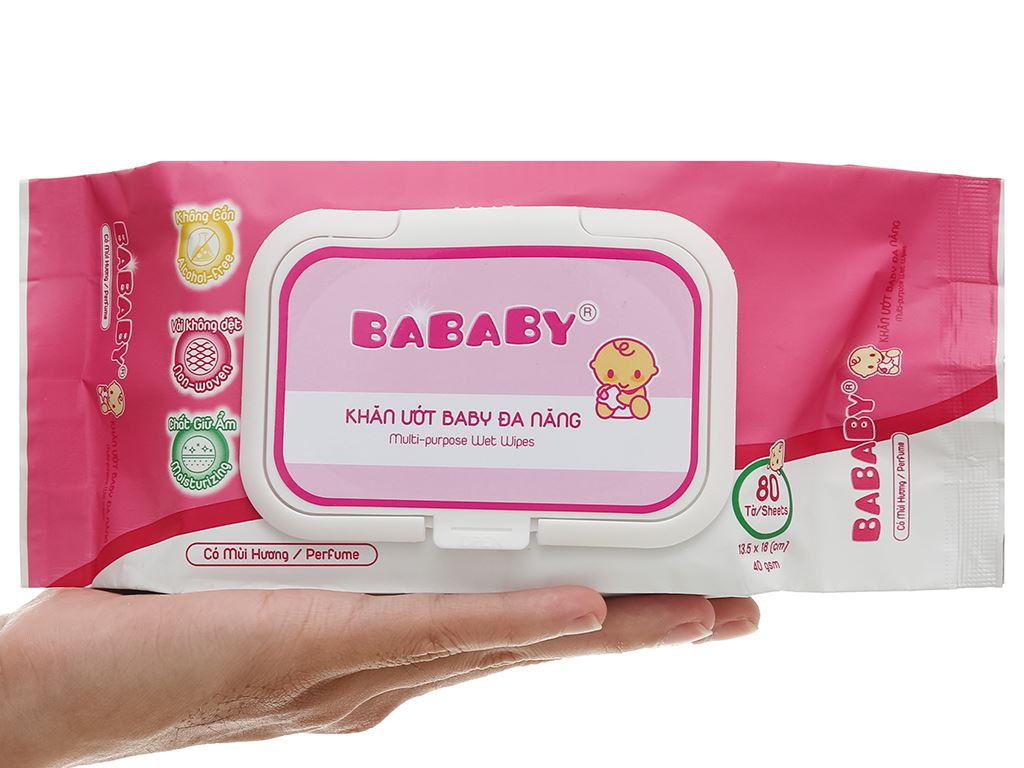 Khăn ướt em bé Bababy gói 80 miếng giá tốt tại Bách hoá XANH