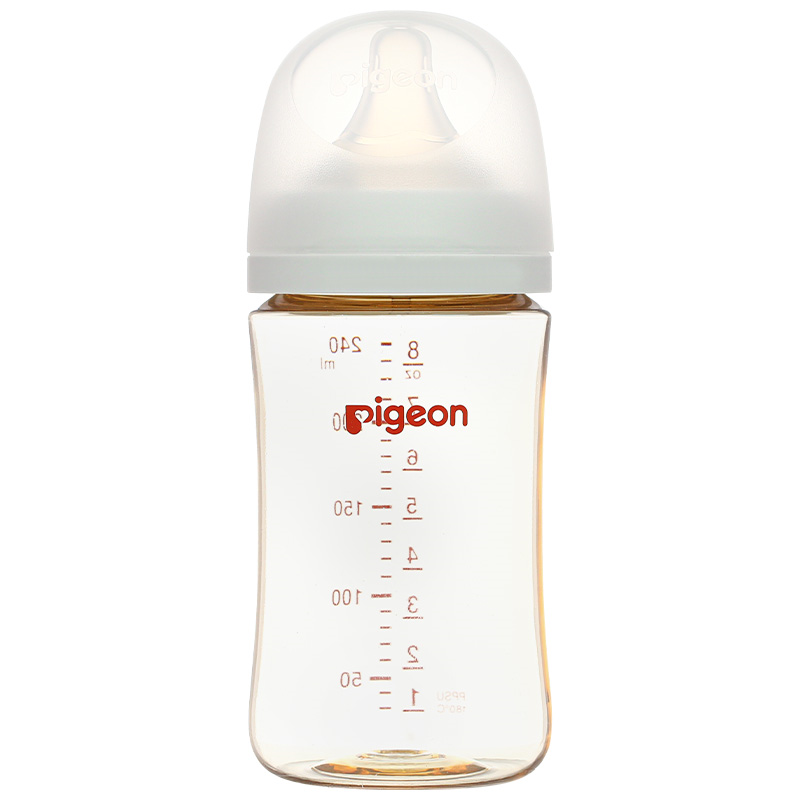 Bình sữa Pigeon Softouch 240ml cổ rộng, chất liệu nhựa PPSU - AVAKids.com