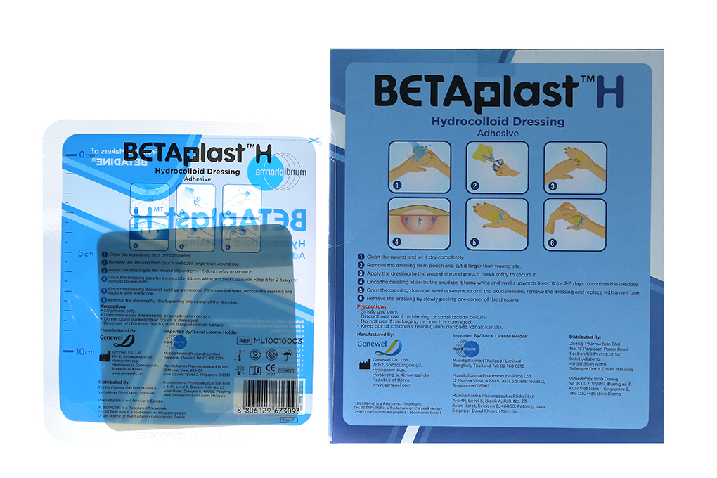 Băng dán vết thương Betaplast H hút dịch tiết hộp 10 miếng (10cm x 10cm ...