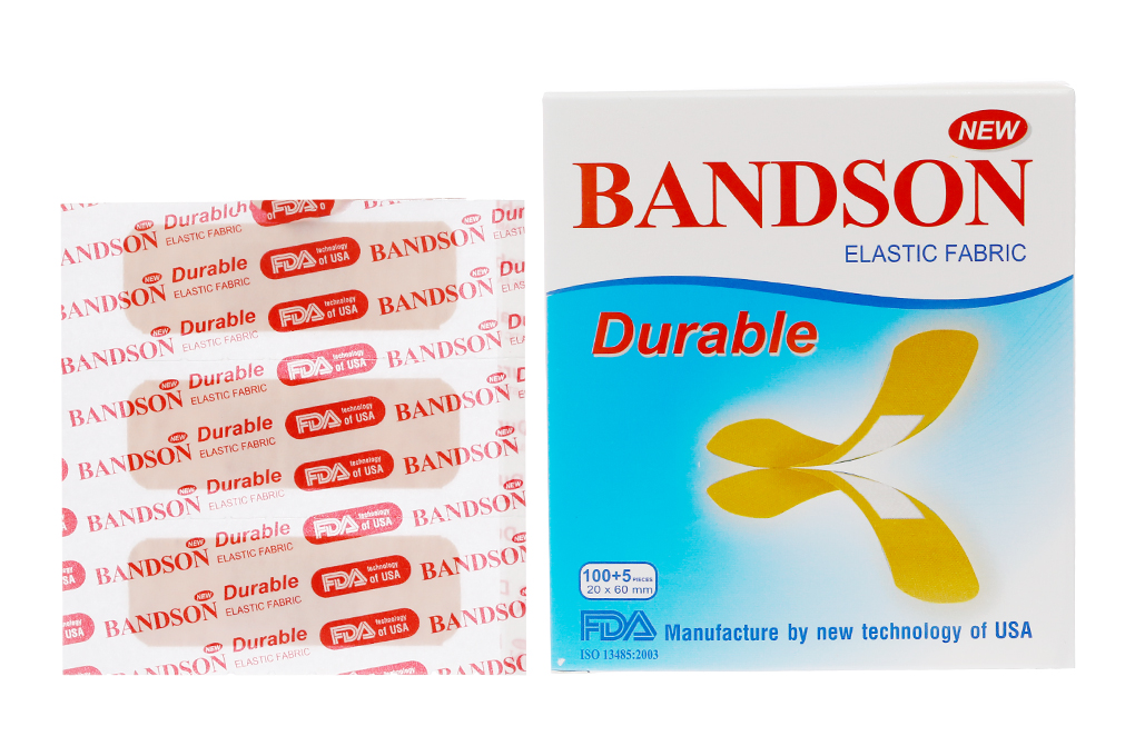 Băng cá nhân Bandson Durable (20 x 60mm) hộp 105 miếng 04/2023 ...