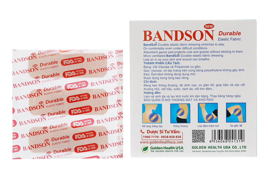 Băng cá nhân Bandson Durable (20 x 60mm) hộp 105 miếng 04/2023 ...