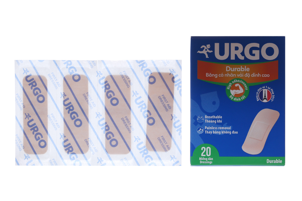 Băng cá nhân vải Urgo Durable (2 x 6cm) hộp 20 miếng - 08/2024 ...
