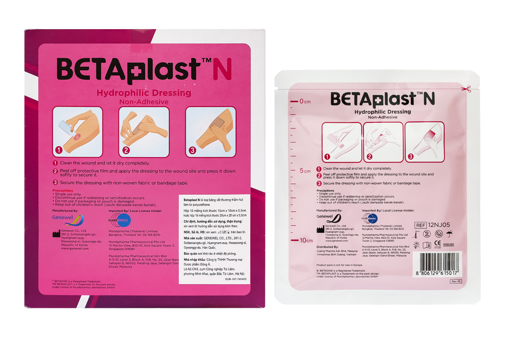 Băng vết thương Betaplast N thấm hút dịch vừa đến nhiều (5 x 10 x 0.2cm ...