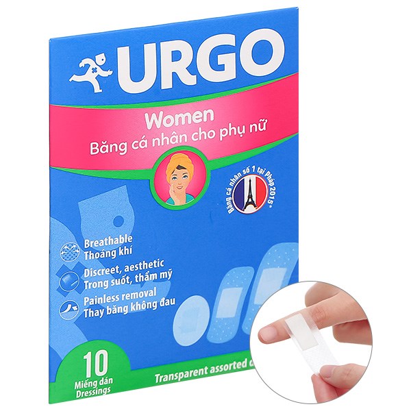 Băng cá nhân trong suốt Urgo Transparent (2cm x 7.2cm) hộp 100 miếng ...