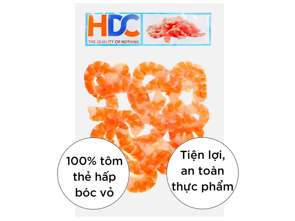 Tôm thẻ hấp bóc nõn đông lạnh 250g giá rẻ tại Bách hoá XANH