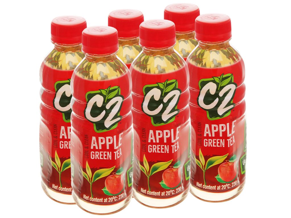 6 chai trà xanh C2 hương táo 230ml giá tốt tại Bách hoá XANH