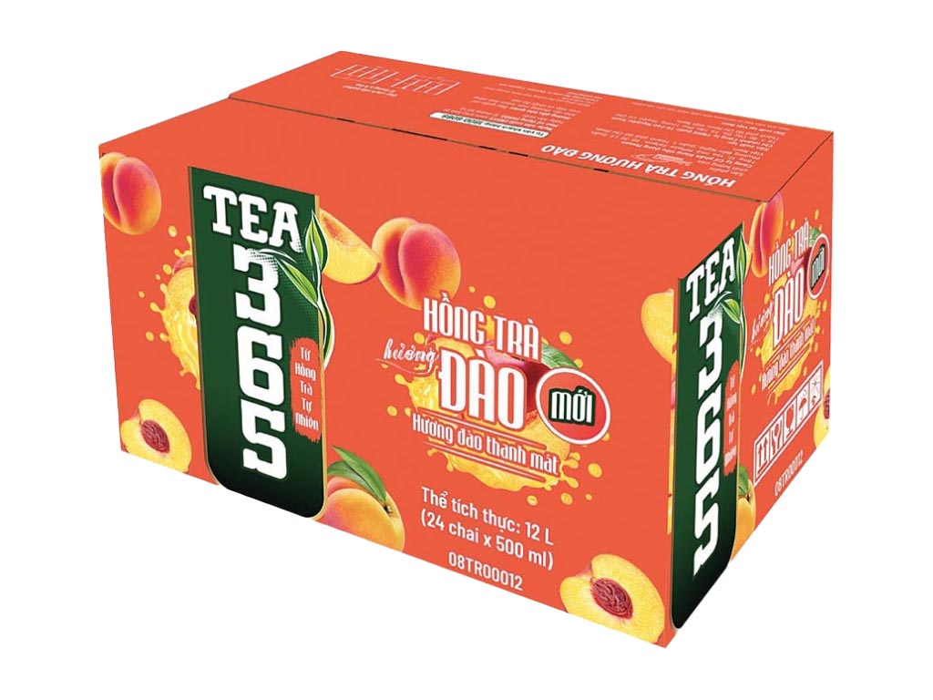 Thùng 24 chai hồng trà Tea365 hương đào 500ml giá tốt
