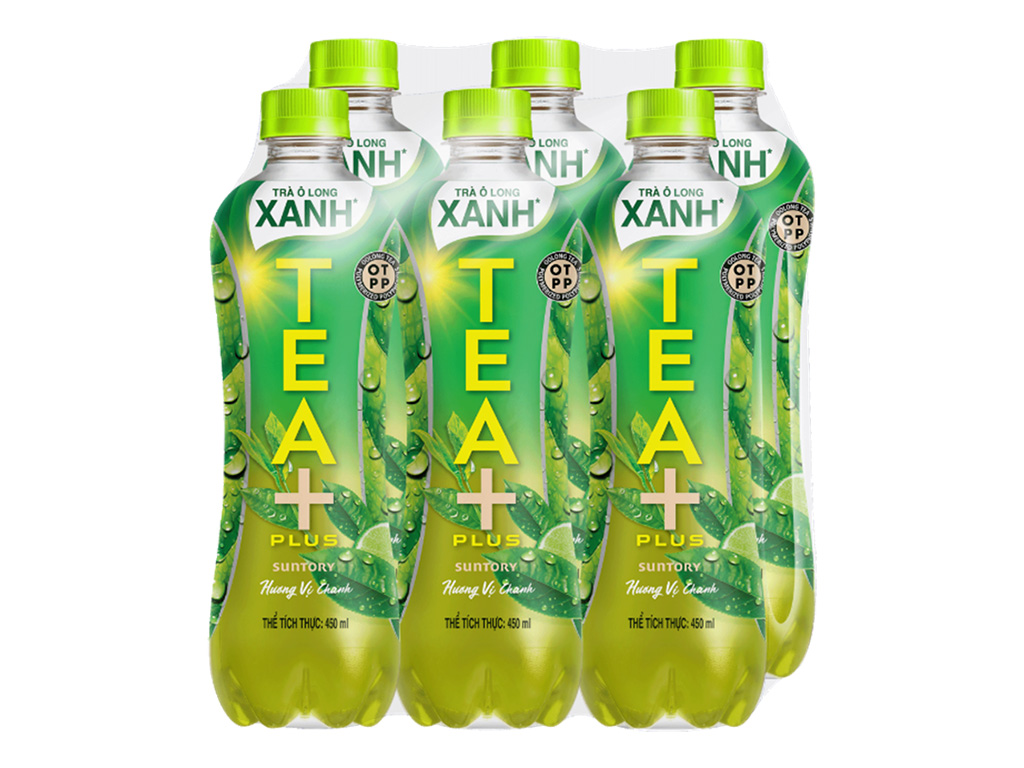 Lốc 6 chai trà ô long xanh hương chanh Tea + 450ml giá tốt