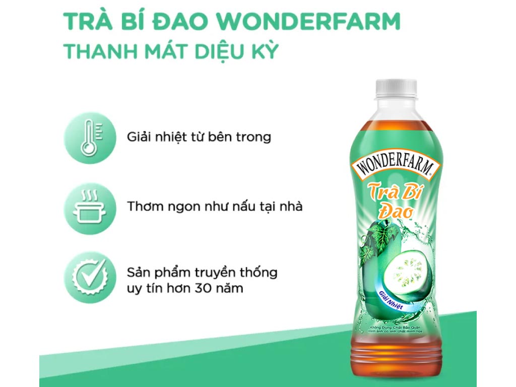 Thùng 24 chai trà bí đao Wonderfarm 440ml | Bách Hoá Xanh
