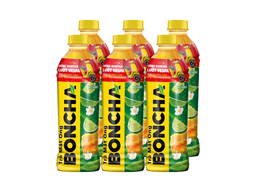 Lốc 6 chai trà mật ong Boncha vị chanh 450ml giá tốt