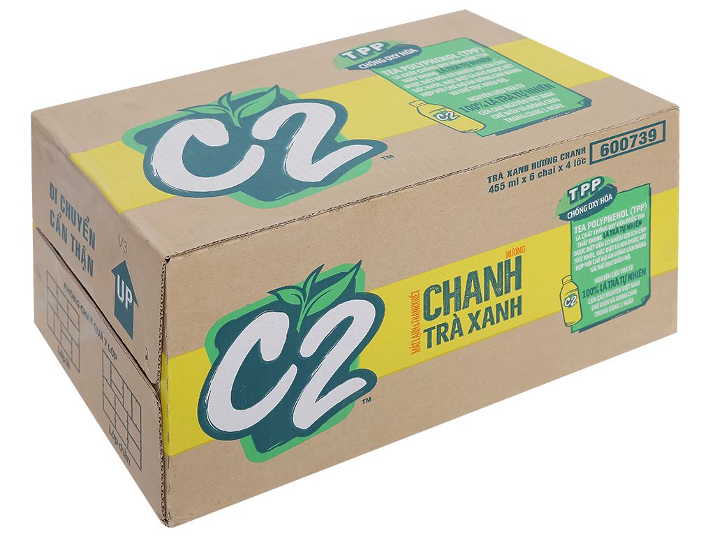 24 chai trà C2 hương chanh 455ml giá tốt tại Bách hoá XANH