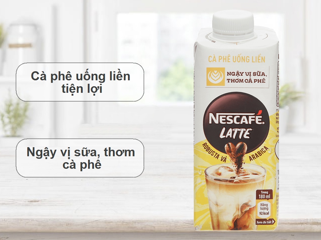 Cafe Latte Robusta, Arabica NesCafé 180ml tại Bách Hoá Xanh