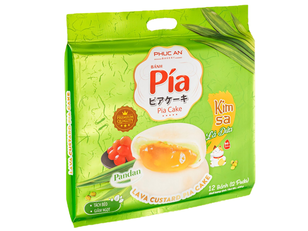 Bánh pía kim sa lá dứa Phúc An gói 480g tại Bách hóa XANH