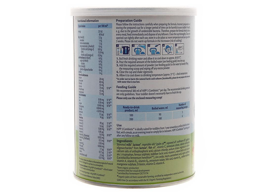 Sữa bột HiPP 3 Combiotic Organic lon 350g tại Bách hoá XANH