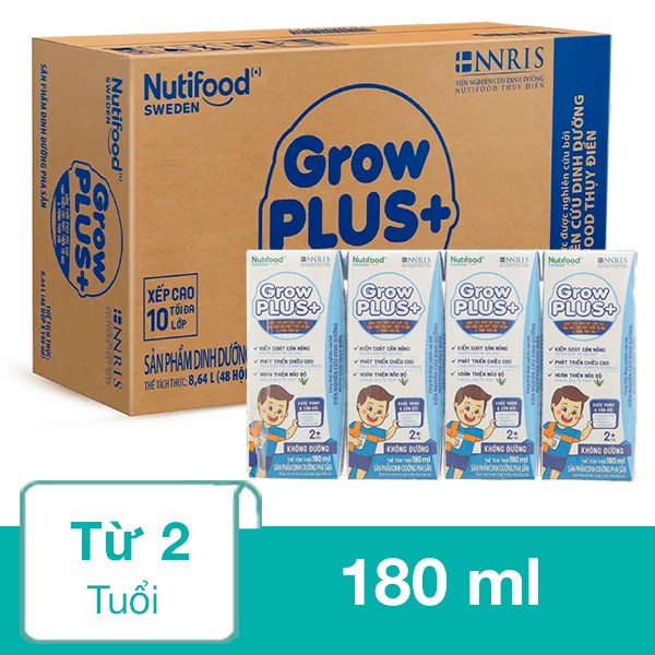 Sữa dinh dưỡng pha sẵn Growplus+ trắng thùng 48 hộp 180ml chính hãng ...
