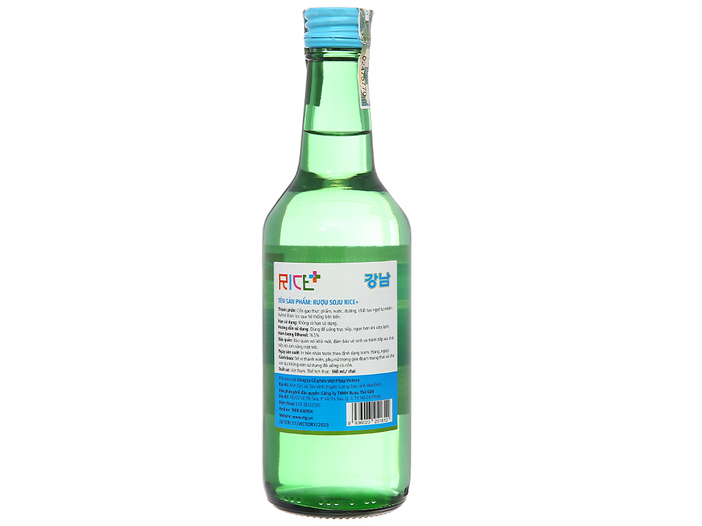Rượu soju Rice+ truyền thống 16.5% 360ml tại Bách hoá XANH