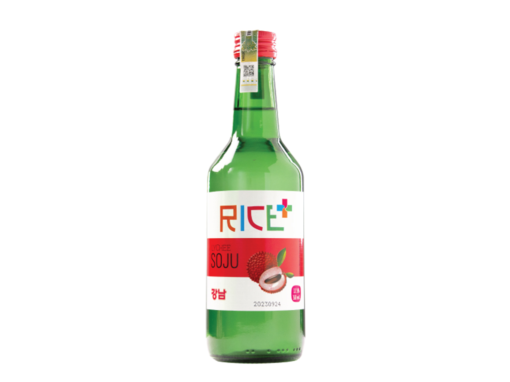 Thùng 20 chai soju Rice+ vải 12.5% 360ml tại Bách hoá XANH