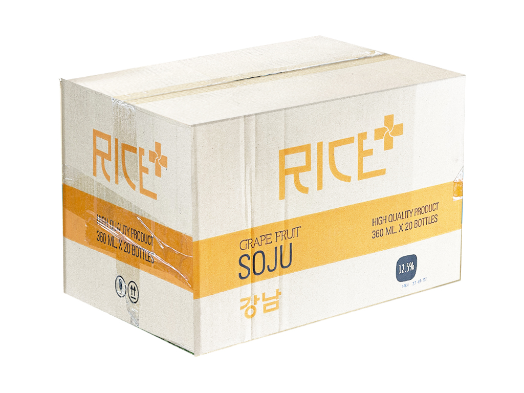 Thùng 20 chai soju Rice+ bưởi 12.5% 360ml tại Bách hoá XANH