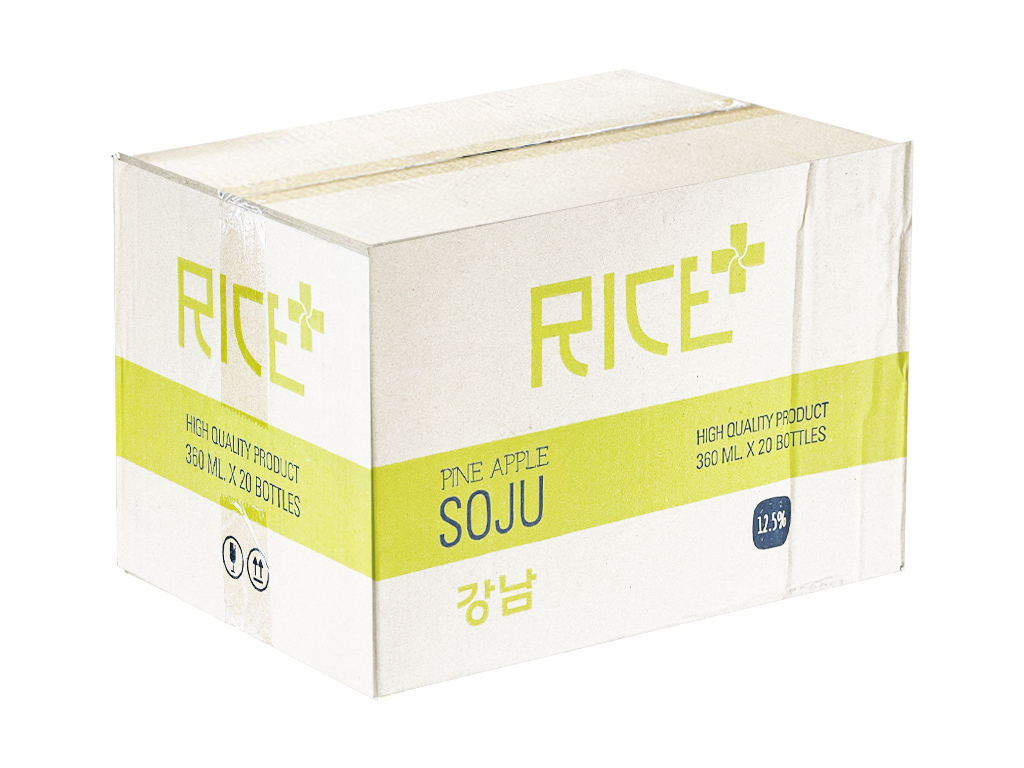 Thùng 20 chai soju Rice+ dứa 12.5% 360ml tại Bách hoá XANH