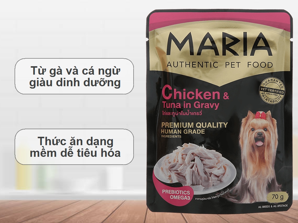 Pate cho chó MARIA gà và cá ngừ gói 70g tại Bách Hoá XANH