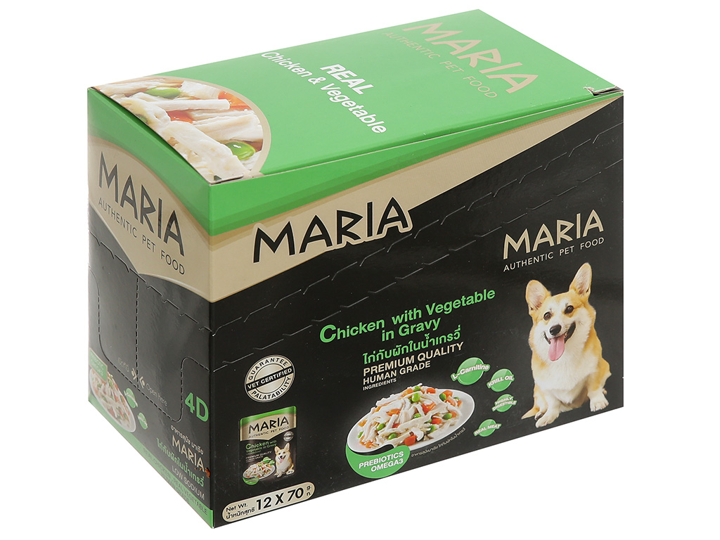 12 gói pate cho chó MARIA gà cà rốt, đậu 70g Bách Hoá XANH