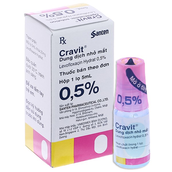 Thuốc nhỏ mắt Cravit 1.5% trị nhiễm khuẩn mắt lọ 5ml - 01/2026 ...