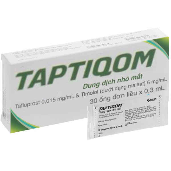 Dung dịch nhỏ mắt Taptiqom trị tăng nhãn áp (30 ống x 0.3ml) - 08/2024 ...