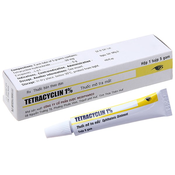 Thuốc mỡ tra mắt Tetracyclin 1% Medipharco trị đau mắt hột, lẹo - 02/ ...