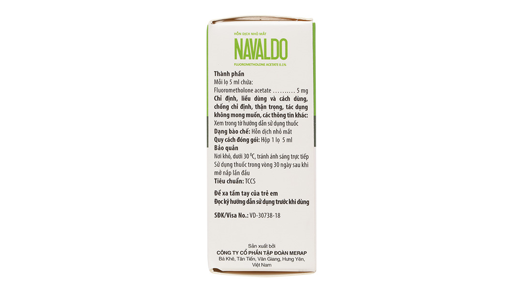 Hỗn dịch nhỏ mắt Navaldo 0.1% trị viêm mí mắt, viêm giác mạc lọ 5ml ...