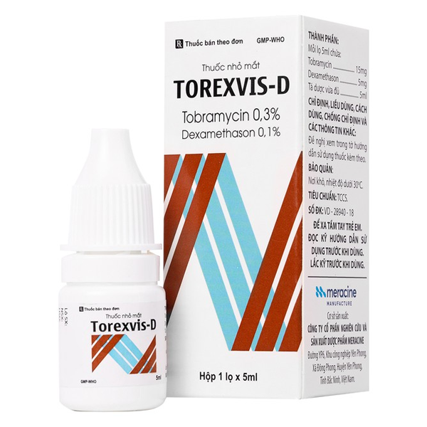Dung dịch nhỏ mắt Torexvis 0.3% trị nhiễm khuẩn mắt lọ 5ml - 09/2024 ...