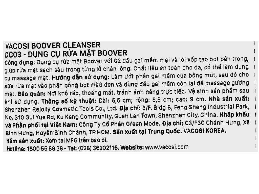 Mua dụng cụ rửa mặt Vacosi Boover DC03 tại Bách hóa XANH