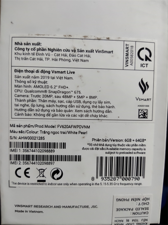 Vsmart Live (6GB/64GB) | Giá rẻ, có trả góp, nhiều khuyến mãi