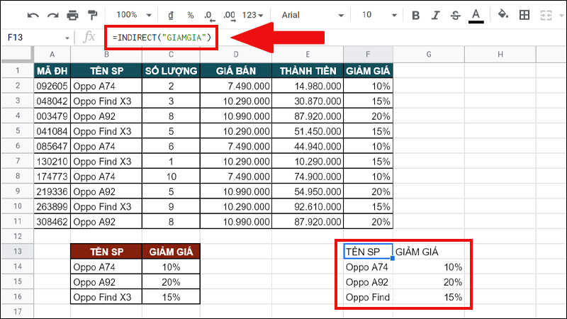 [Video] Cách kết hợp hàm VLOOKUP với INDIRECT trong Google Sheet