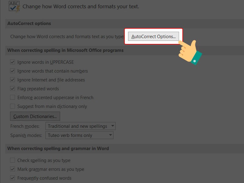 Cách thiết lập Autocorrect viết tắt trong Word 2010, 2013, 2016, 2019 ...
