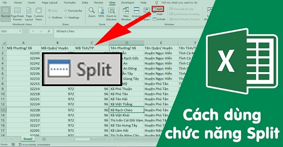 Cách chia ô trong excel 2010 split cell