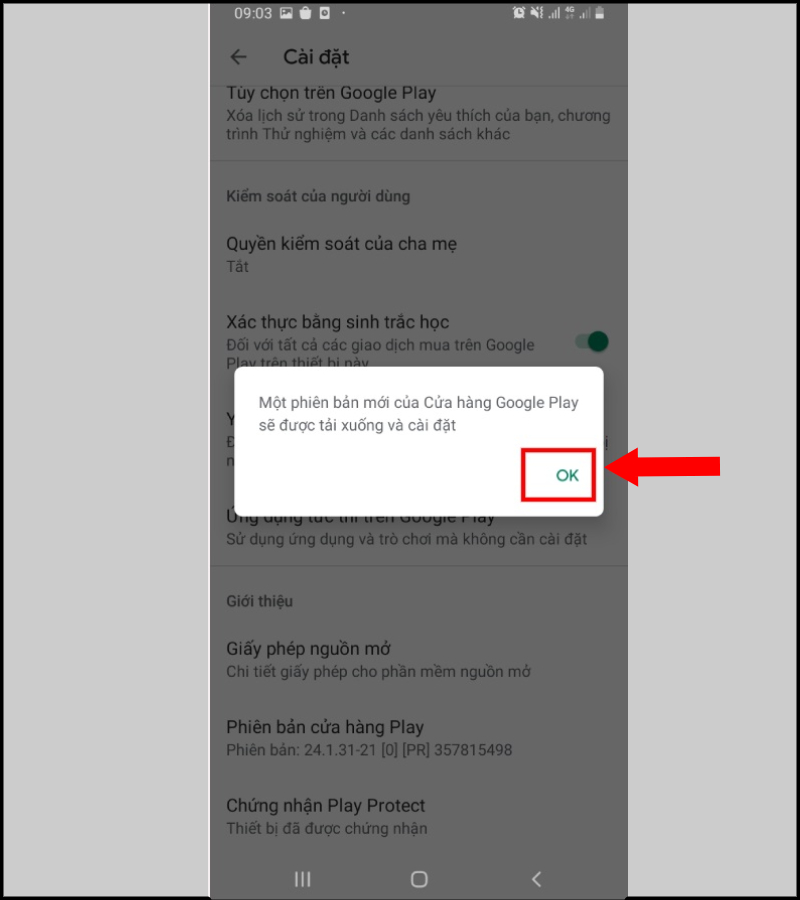 Hướng dẫn cách cập nhật Cửa hàng Google Play (CH Play) phiên bản mới ...