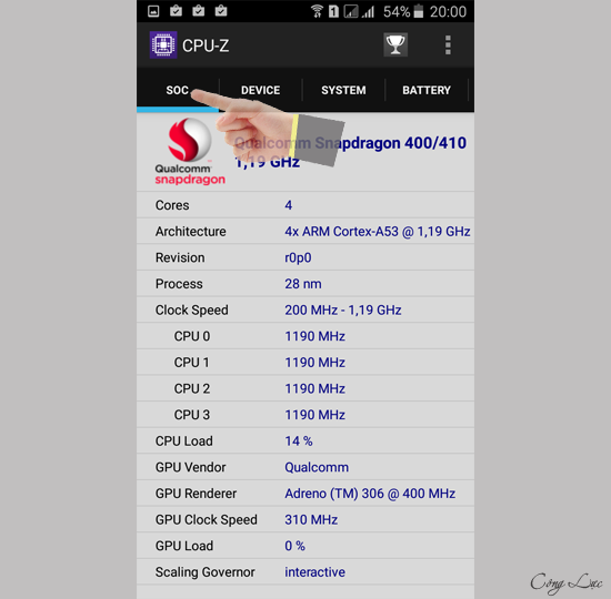 Cách kiểm tra CPU-Z trên điện thoại Samsung Galaxy J5 - Thegioididong.com