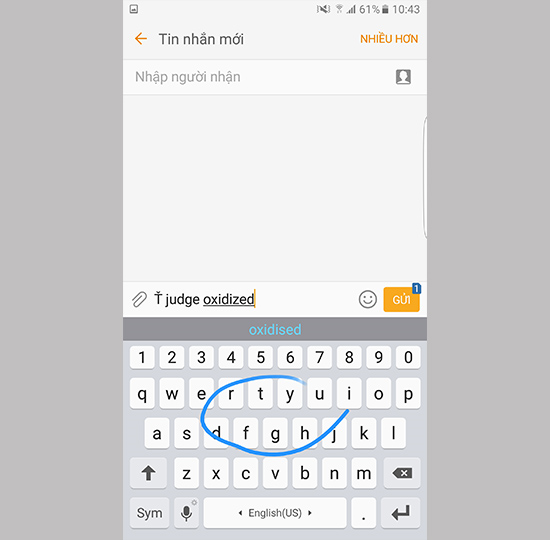 Soạn thảo văn bản bằng cách lướt tay trên bàn phím Samsung S7 Edge ...